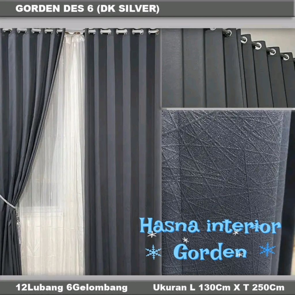 Jual Gorden 6 Gelombang Gorden Jendela doff/Gorden Pintu Bahan Blackout ...