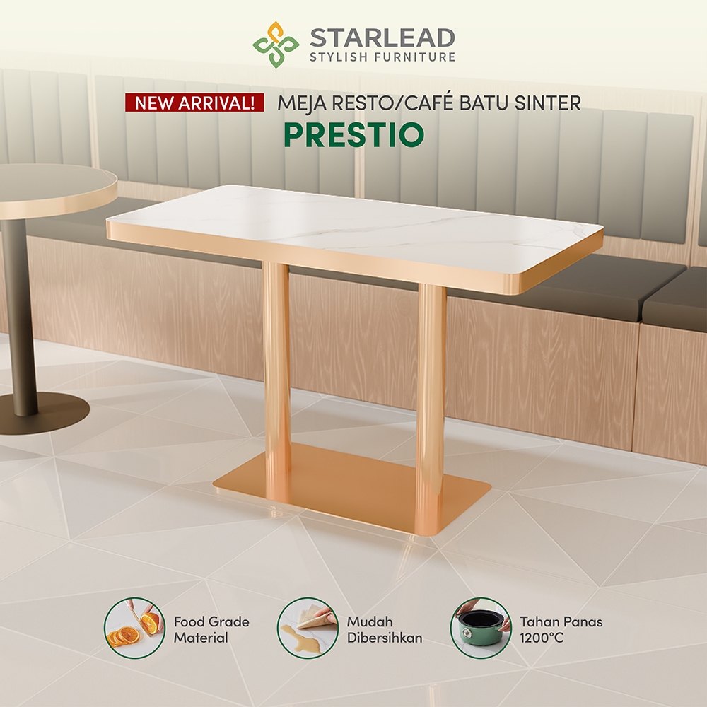 Jual STARLEAD Meja Makan Cafe Batu Sinter Prestio Dining Table Sintered ...