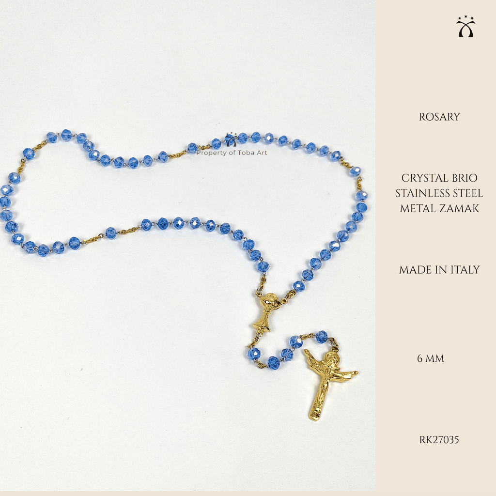 Jual Toba Art - Kalung Rosario Trinity Crystal Briolette 6 mm + Centre ...