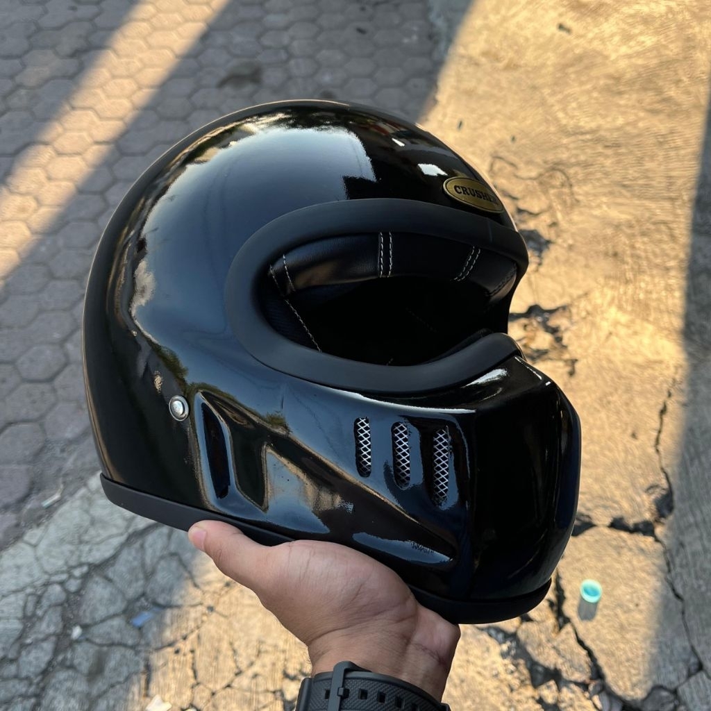 Jual Helm Bandit XXR Hitam Glossy / Helm Cakil Custom Retro Classic ...
