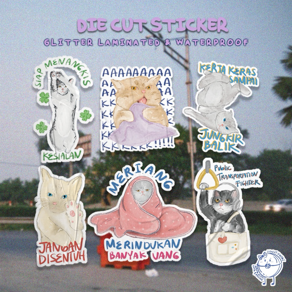 Jual DonutDoubt Meme Sticker Kucing Edition 3 - Glitter Sticker - Cute ...