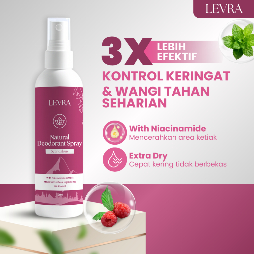 Jual Levra deodorant spray tawas 100ml - deodorant anti keringat ...