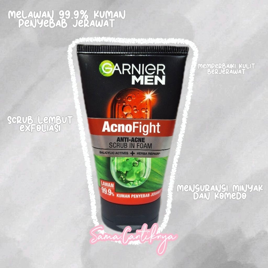 Jual Garnier Men AcnoFight Anti-Acne Scrub in Foam 100ml | Shopee Indonesia