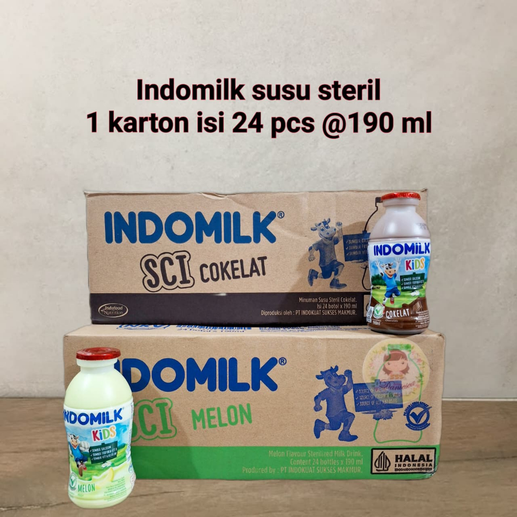 Jual Indomilk susu steril 190 ml isi 24 pcs kemasan botol khusus ...