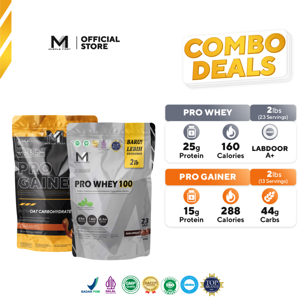 Jual [BUNDLE] MUSCLE FIRST Pro Whey 100 2lbs + Pro Gainer 2lbs | Shopee ...