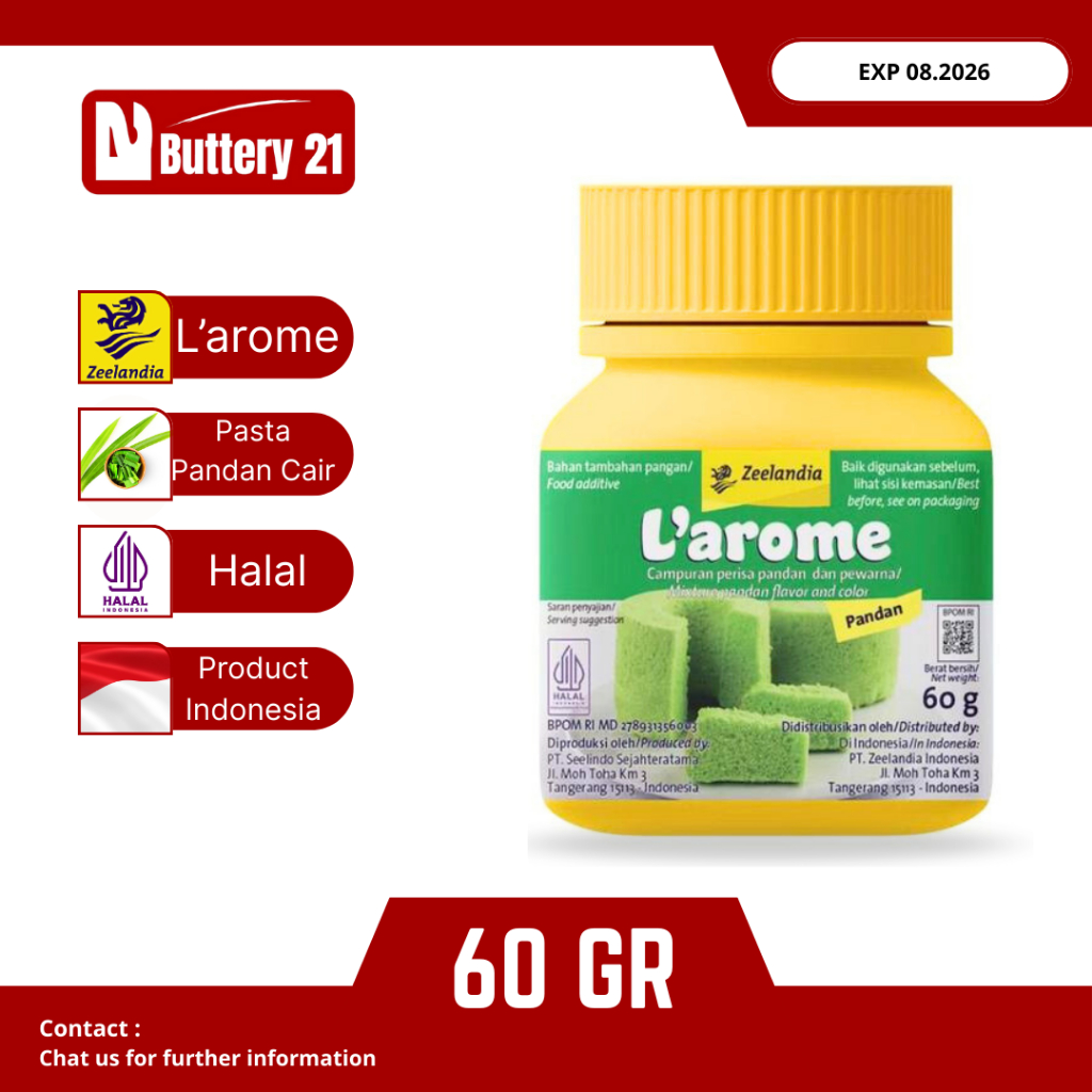 Jual LAROME PANDAN 60 GR/PASTA PANDAN CAIR/PERISA DAN PEWARNA/ZEELANDIA ...