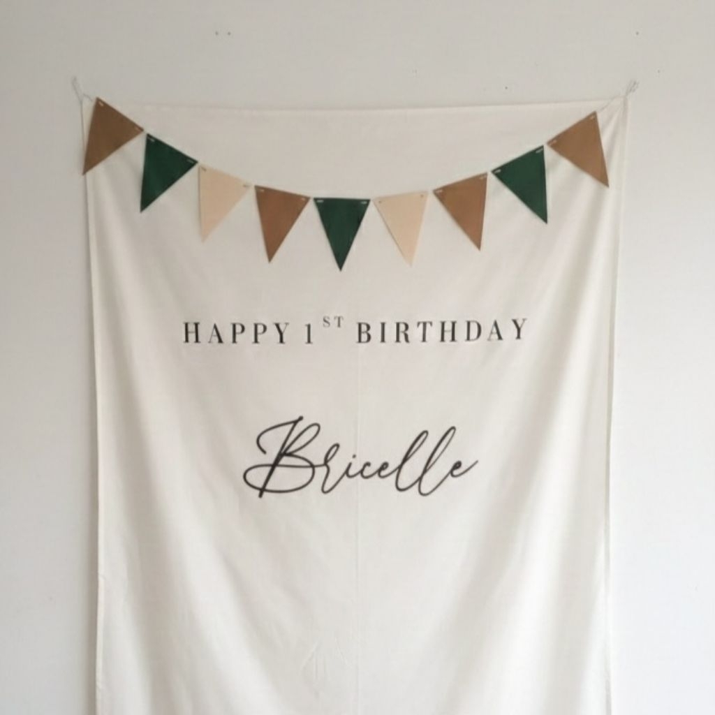 Jual Backdrop Kain Ultah Segala Acara Warna Broken White | Shopee Indonesia