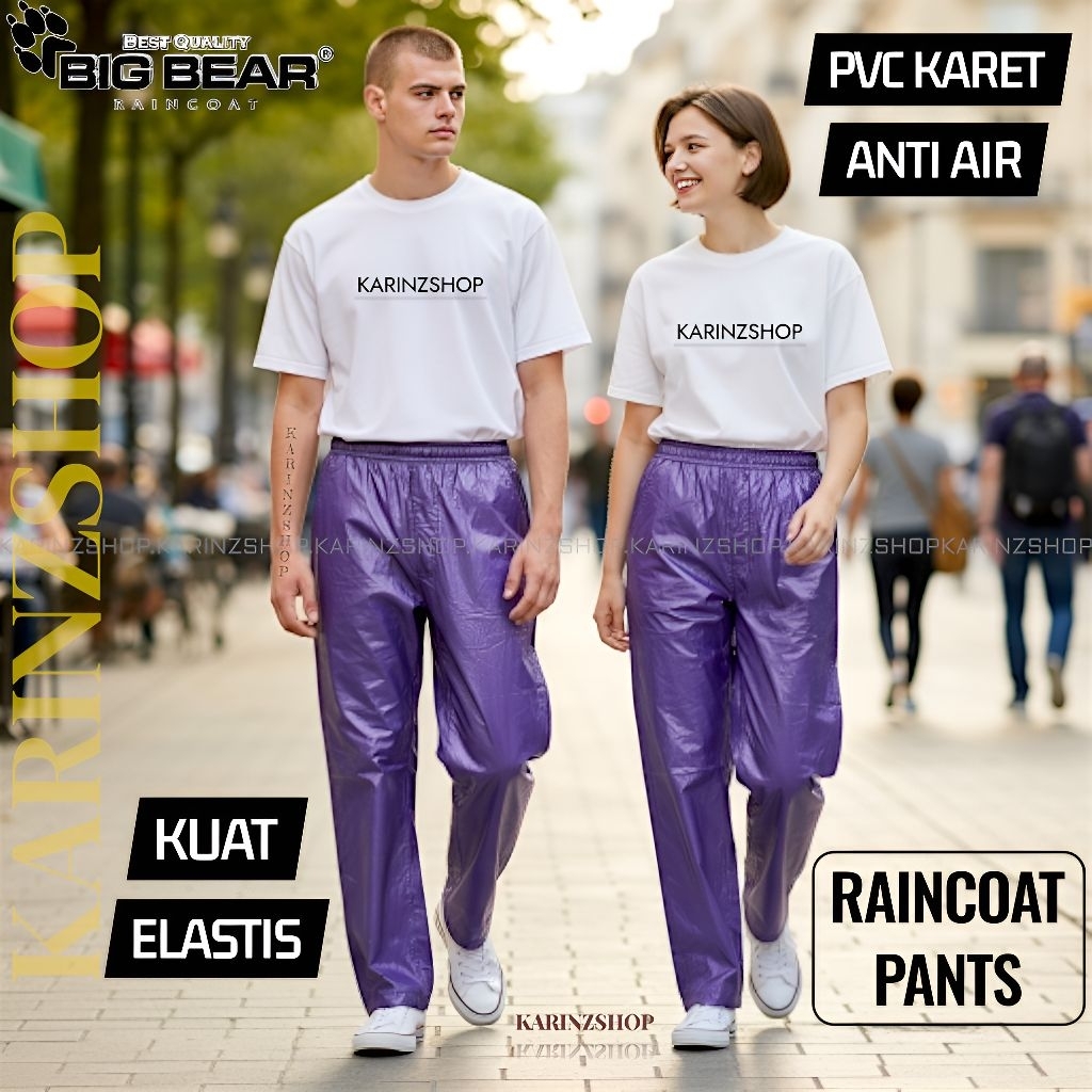 Jual CELANA Jas Hujan BIG BEAR - Raincoat PVC Karet Anti Rembes Anti ...