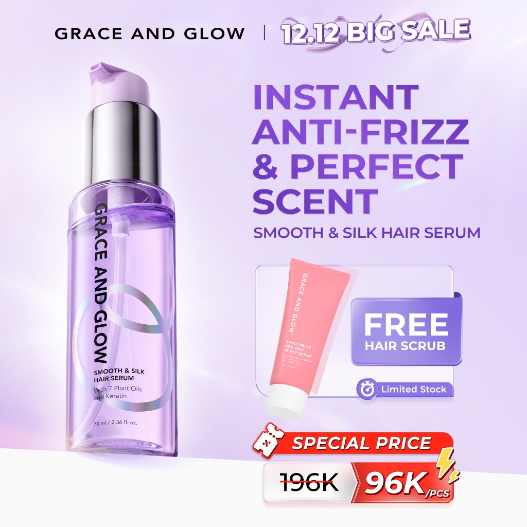 Jual [FREE HAIR SCRUB] Grace and Glow Smooth and Silk Hair Serum ...