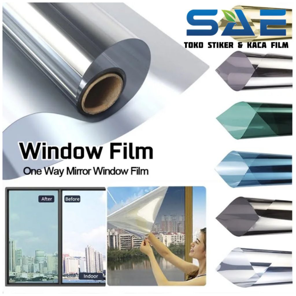 Jual Sticker Kaca Film One Way Silver Hitam Cermin Jendela Rumah Gedung ...
