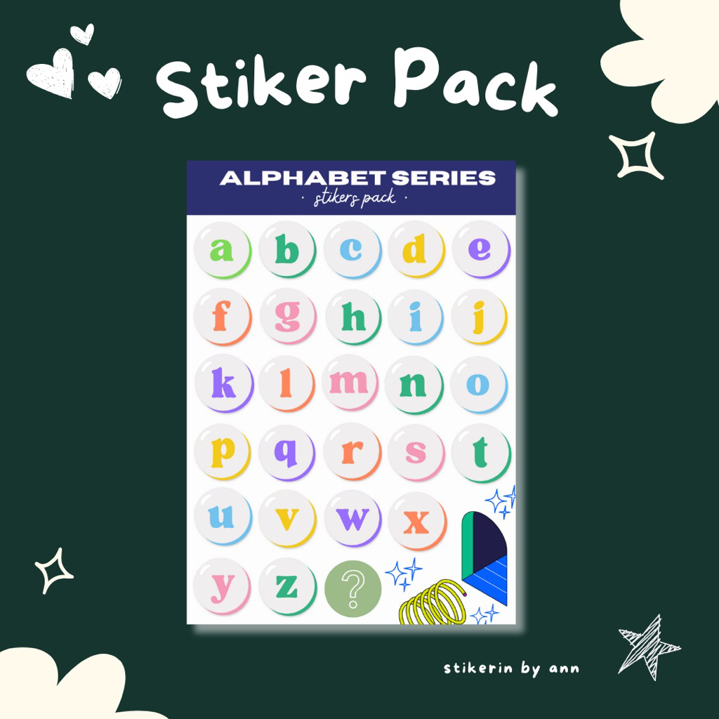 Jual Sticker Pack A6 Kiss Cut Alphabet Series | Baca Deskripsi | Shopee ...