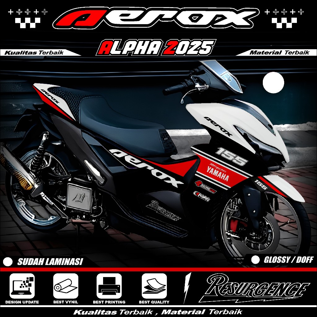 Jual (COD) Decal Sticker Aerox Alpha Turbo Full Body Tahun 2025 Sticker ...
