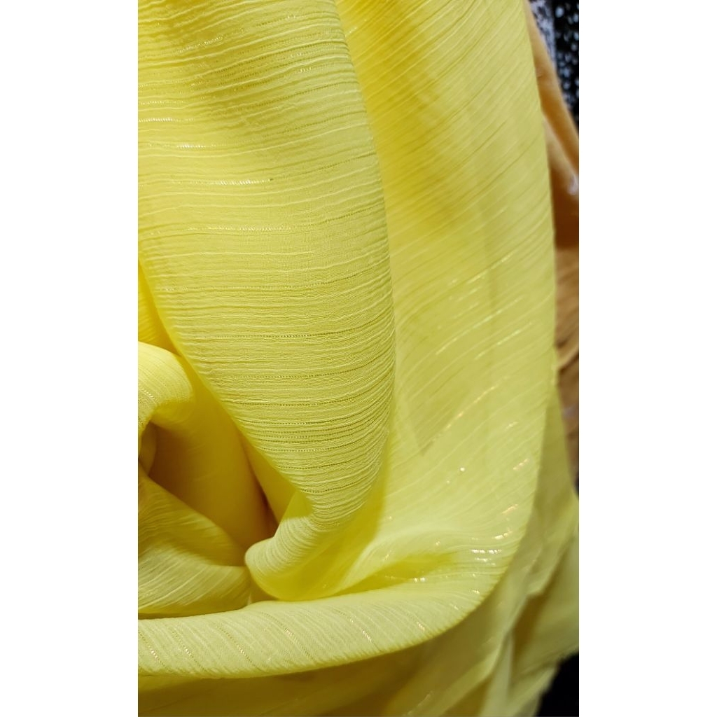 Jual Kain bahan sifon silk lurex / chiffon snow sheer / sifon cringkle ...