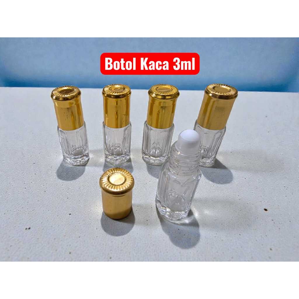 Jual Botol Parfum Roll 3ml Model Persegi 6 Hexa Polos Bening / Botol ...