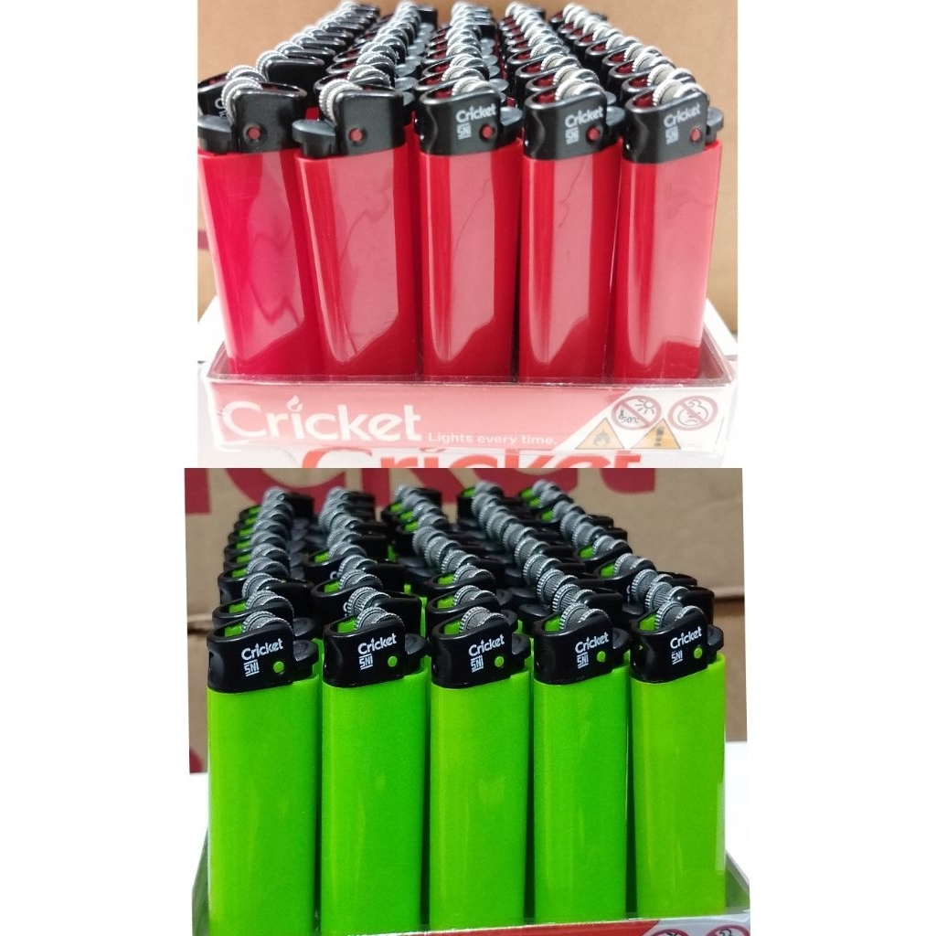 Jual Korek Gas Cricket Hijau Muda/ Merah 1 Pack isi 50 pcs | Shopee ...