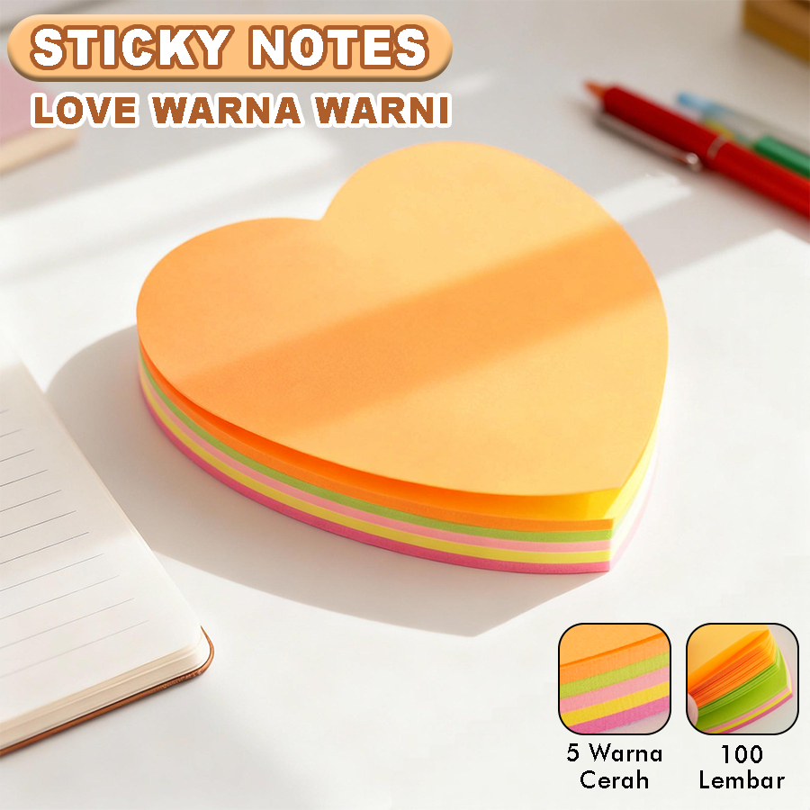 Jual Memo Sticky Notes Kertas Tempel Love Memo Kertas Tempel Penanda ...