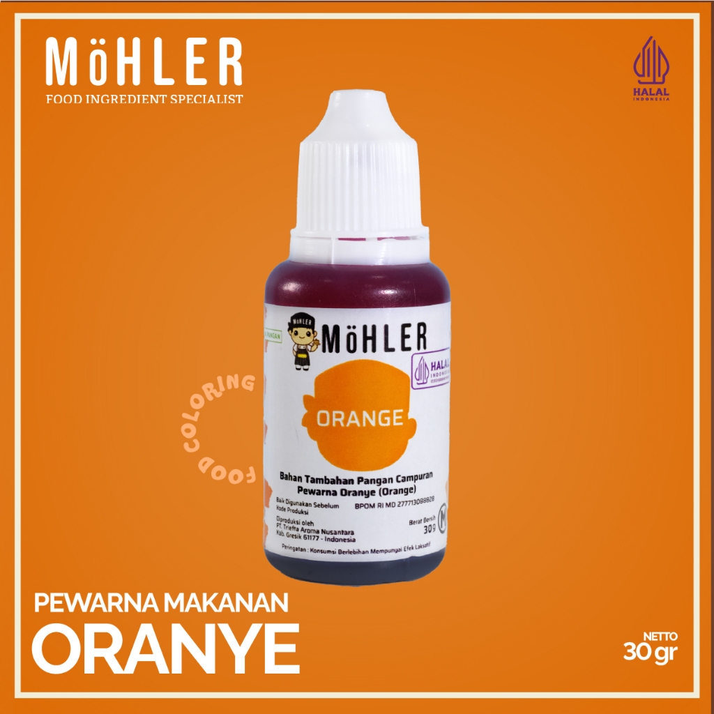 Jual MOHLER Coloring ORANGE ( pewarna makanan orange ) | Shopee Indonesia
