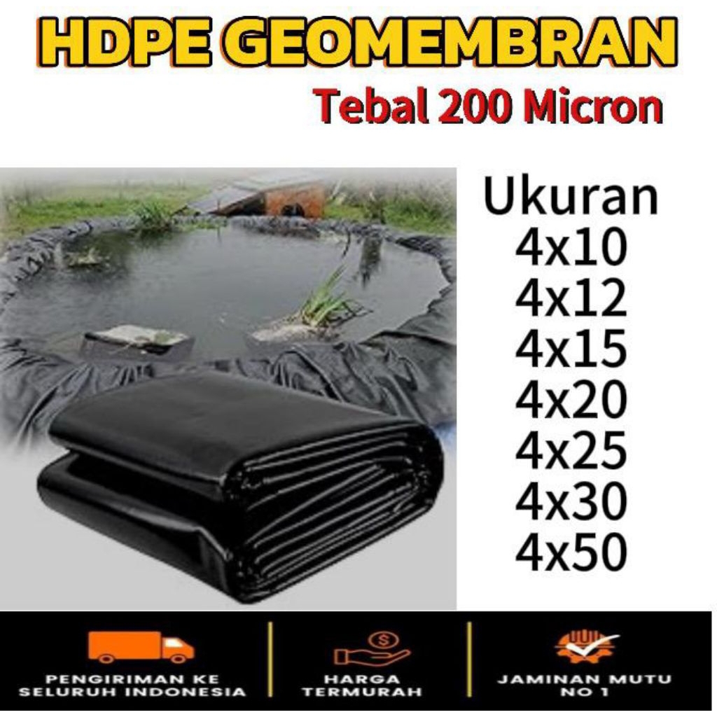 Jual Geomembran Hdpe Berbagai Ukuran Tebal 200 Micron ( Terpal Tambak ...