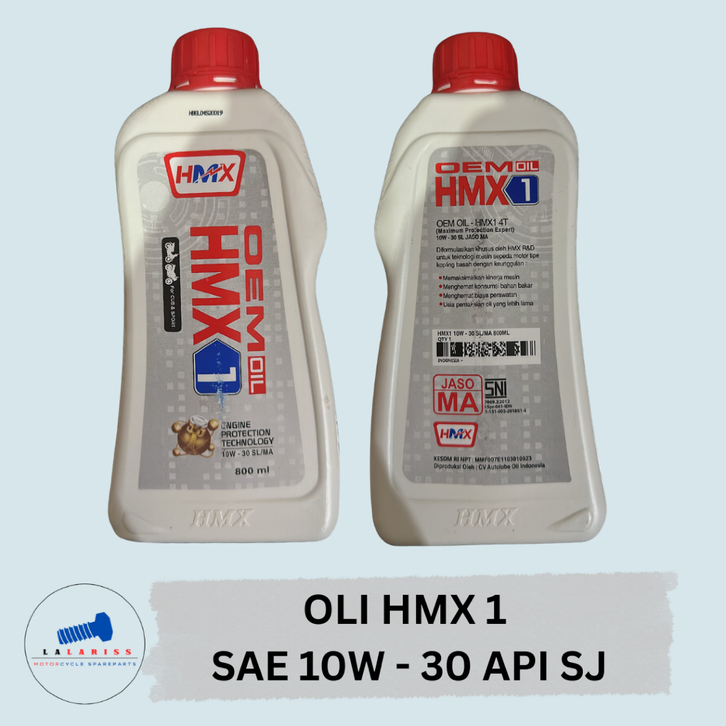 Jual OLI MOTOR HMX OLI 1L ( SAE 10W - 30 API SJ ) BARU OLI MOTOR BEBEK ...