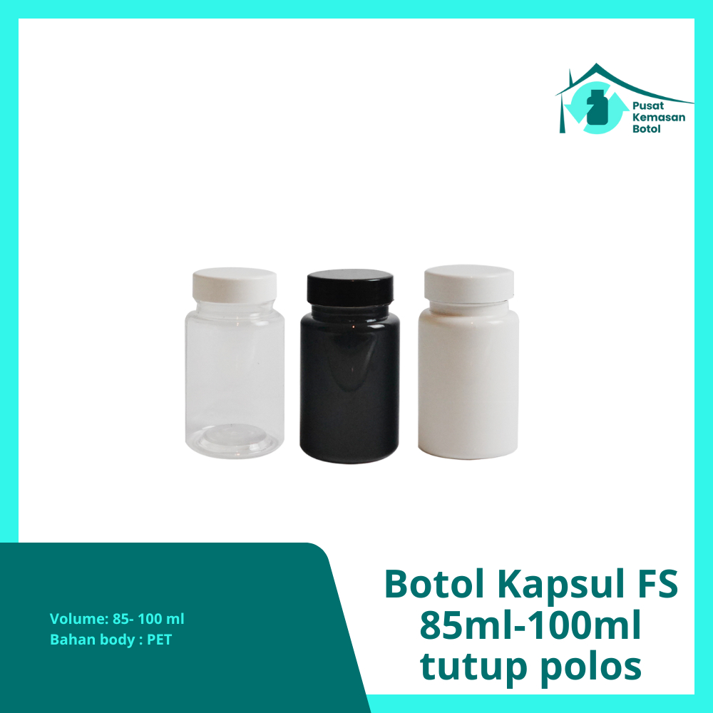 Jual Botol kapsul FS 85 - 100 ml Tutup Polos | Shopee Indonesia
