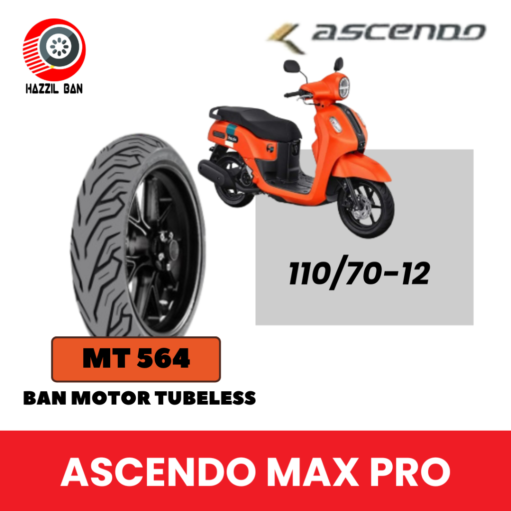 Jual NEW! Ban Motor ASCENDO MAX PRO Tubeless RING 12 | 110/70-12 ...