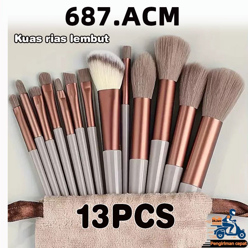 Jual *COD* FREE POUCH Kuas Rias / Set kuas makeup 13 isi / EYESHADOW ...