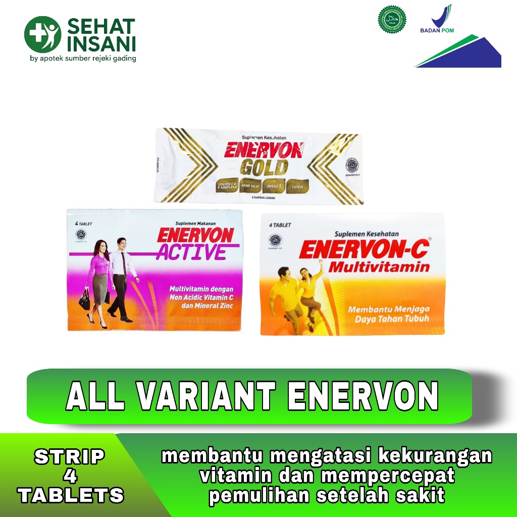 Jual ENERVON ALL VARIANT STRIP GOLD, ACTIVE DAN MULTIVITAMIN-C | Shopee ...