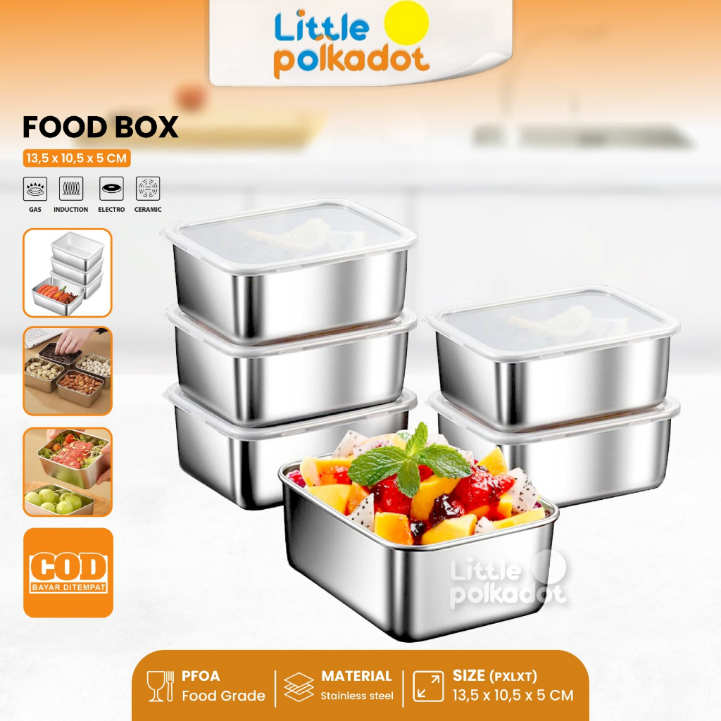 Jual Littlepolkadot 6PCS Tempat Wadah Makanan Box+Tutup Kontainer ...