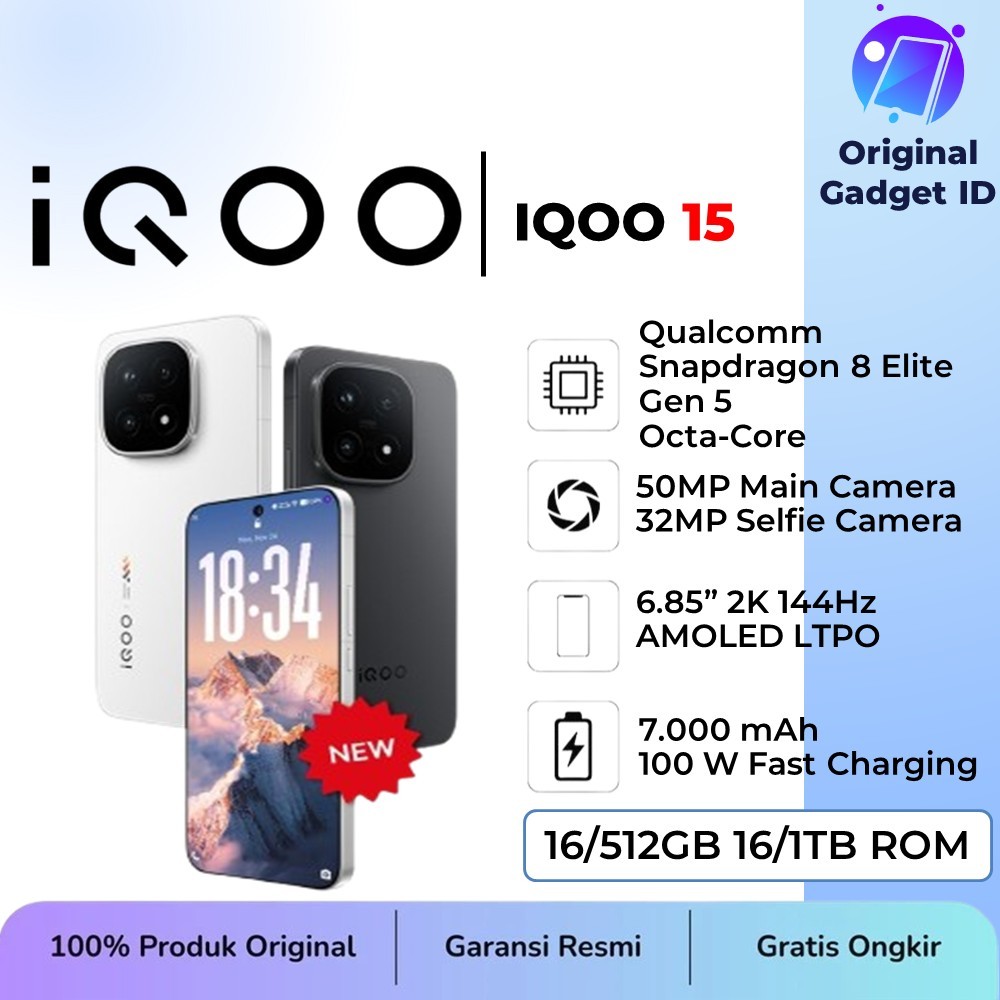 Jual iQOO 15 (16/512/1TB ) Snapdragon 8 Elite Gen 5, 8K VC Cooling ...