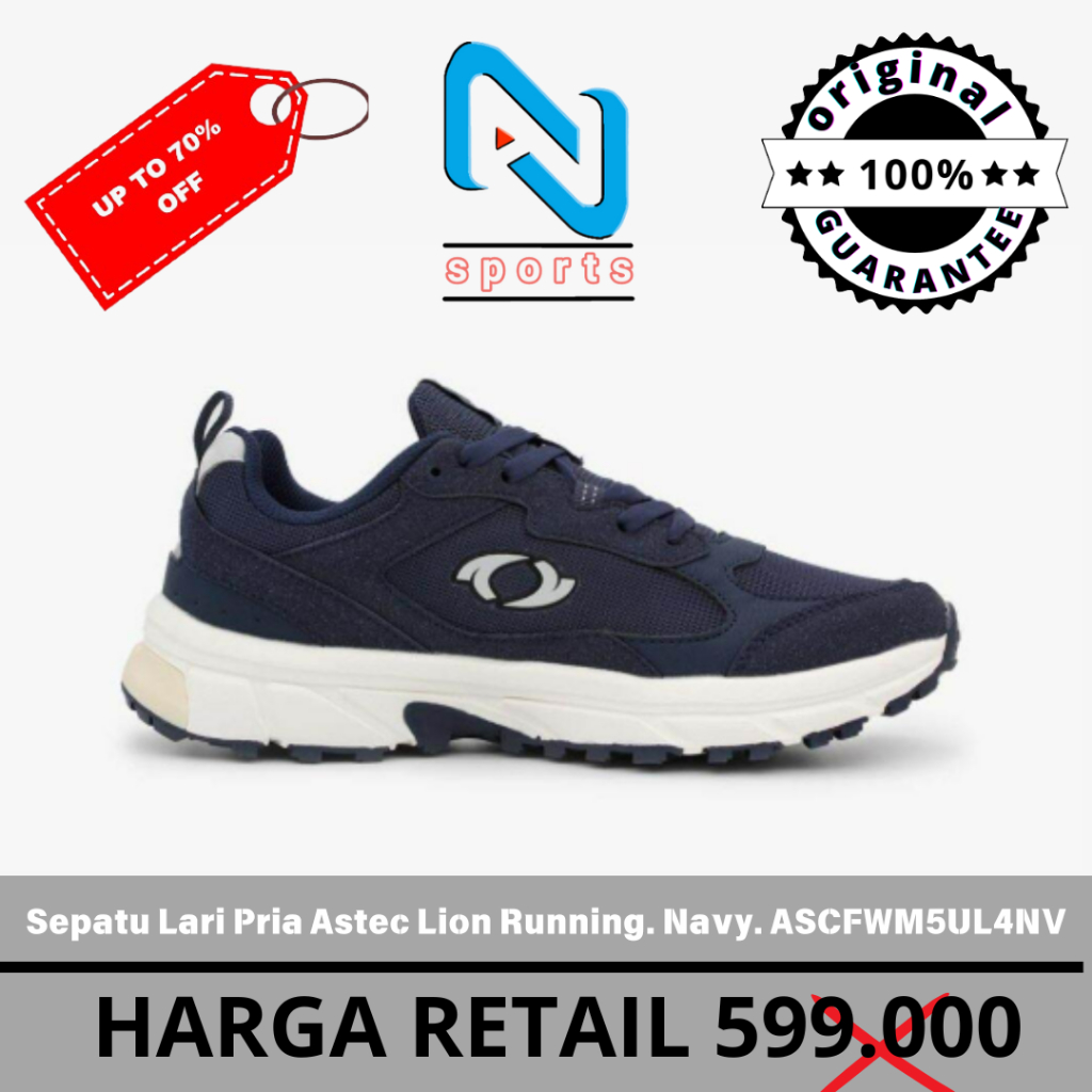 Jual Sepatu Astec Lincolin Men's Running Shoes Navy Original 100% ...