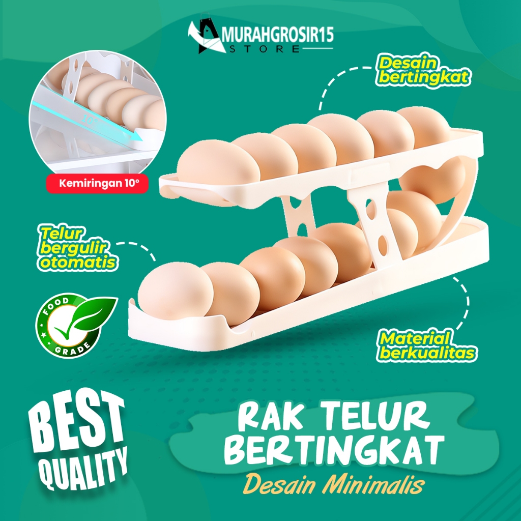 Jual Rak Telur 2 Tingkat/ Egg Storage Box/Tempat Penyimpanan Telor 2 ...