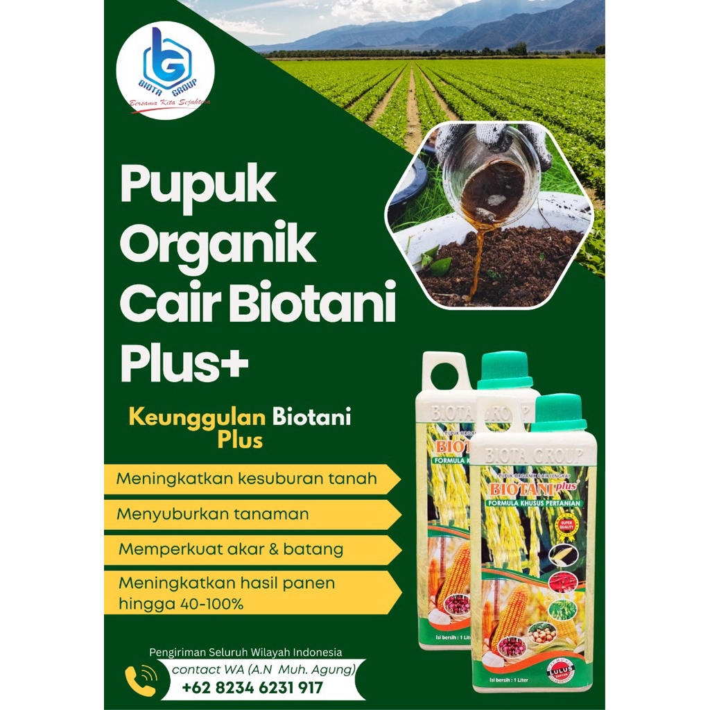 Jual Pupuk Organik Cair BIOTANI PLUS 1 Liter - Formula khusus Pertanian ...