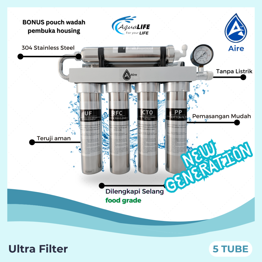 Jual Ultra Filter Penyaring Air Siap Minum anti virus bakteri UF not RO ...