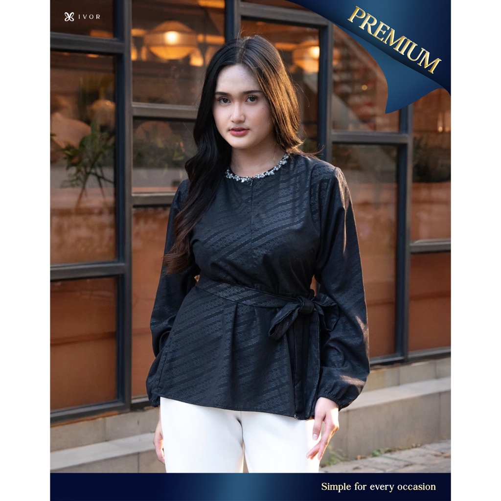 Jual Laskala x IVOR Dilan Black Blouse Batik Hitam Lengan Panjang ...