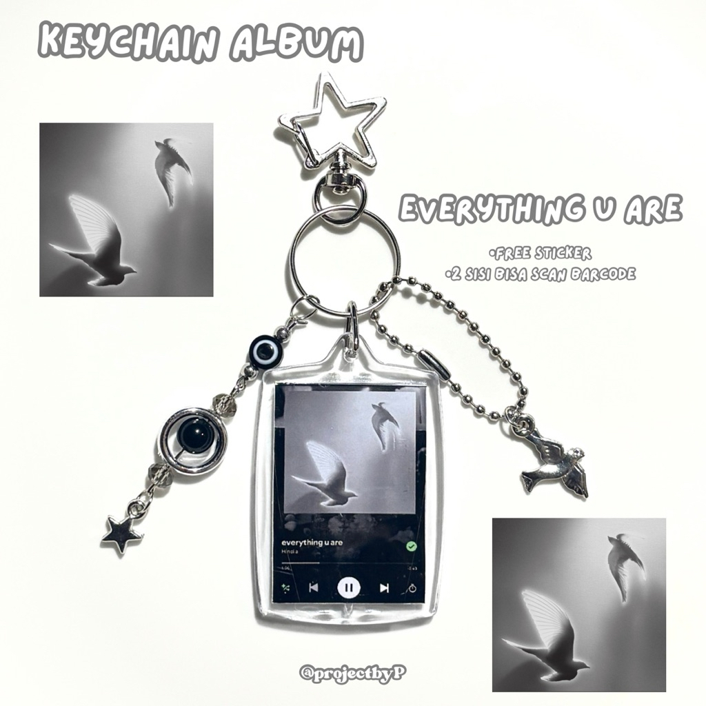 Jual Gantungan Kunci everything u are Hindia Keychain Spotify Scan ...