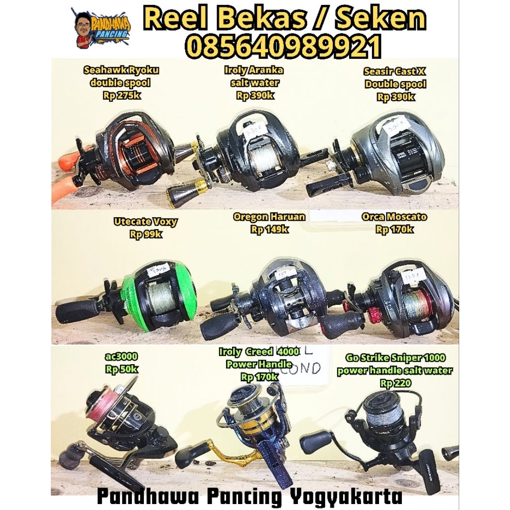 Jual REEL Bekas second CASTING BAITCASTING iroly Sabre KATSKING ORCA ...