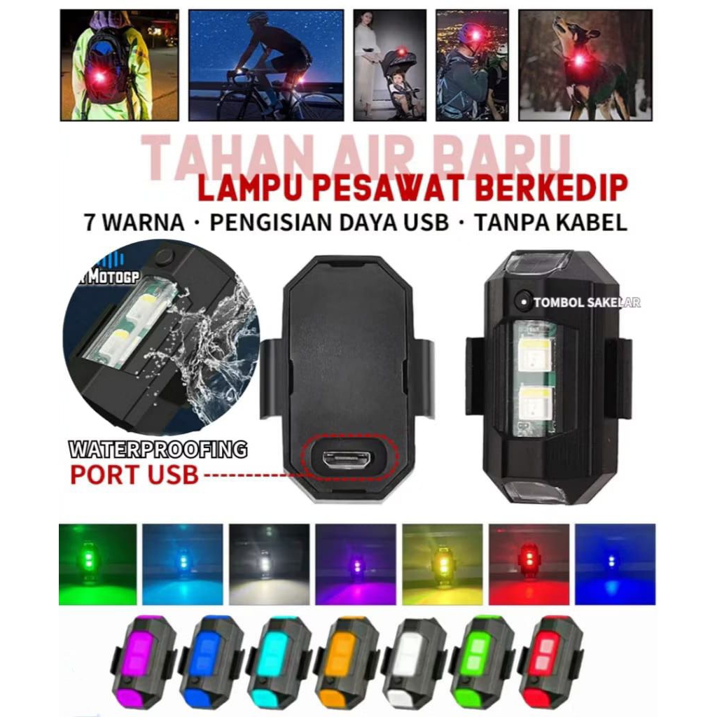 Jual PROMO LAMPU LED KEDIP PESAWAT RGB LED AIRCRAFT PLANE 7 WARNA MULTI ...