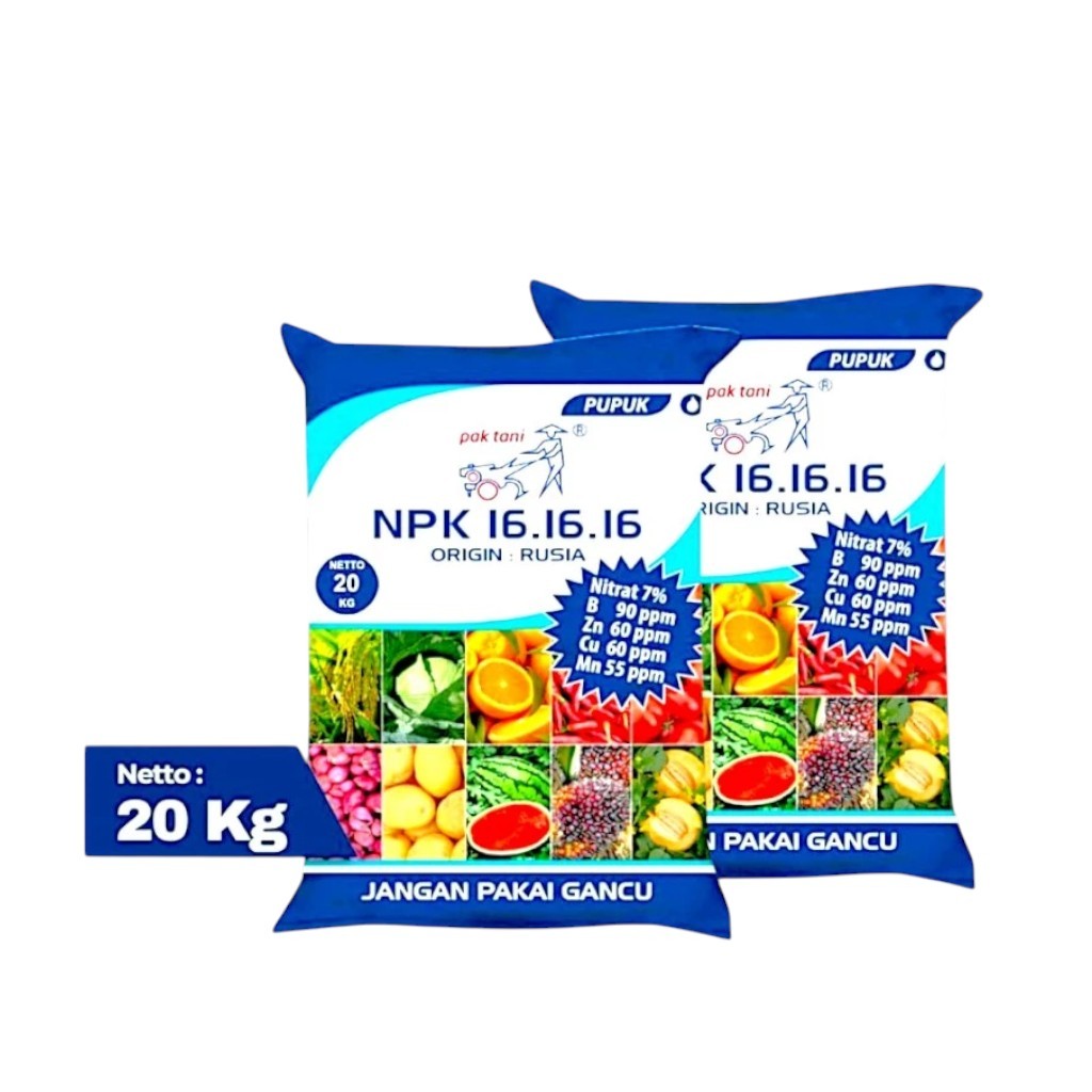 Jual PUPUK PAK TANI NPK 16 16 16 BIRU ISI 20 KG | Shopee Indonesia