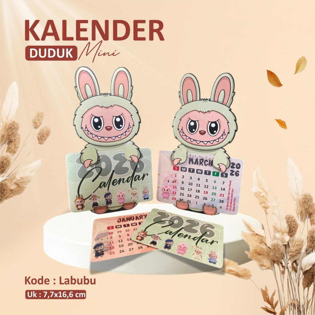 Jual Kalender Duduk Mini Karakter Tema Labubu - Kalender Meja Unik Lucu ...