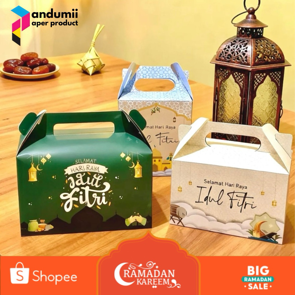 Jual Isi 10 pcs Gable box kotak hampers lebaran idul fitri tabung besar ...