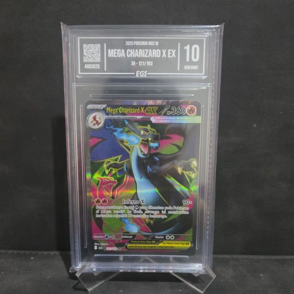 Jual mega charizard x ex kobaran biru egs 10 clear slab not tag grading ...