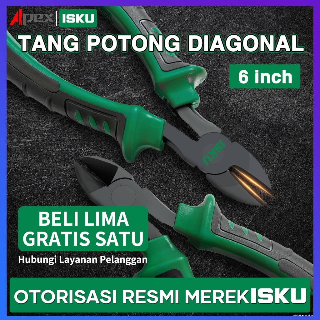 Jual ISKU Tang Potong 6 inch multifungsi lengkap wire cutters tang ...