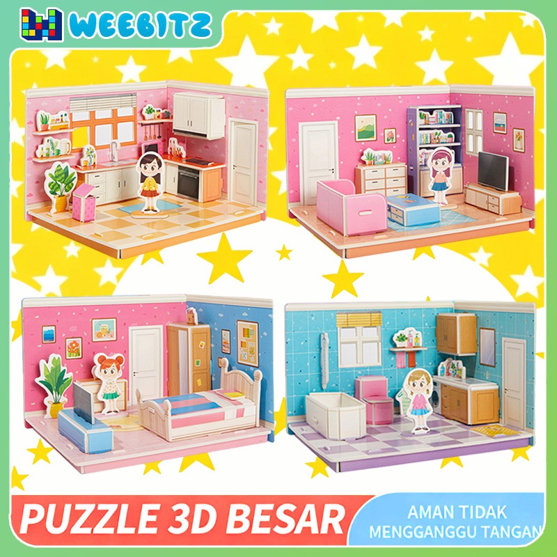 Jual Weebitz Mainan Puzzle 3D Mainan Edukasi Anak Puzzle Kertas Busa ...