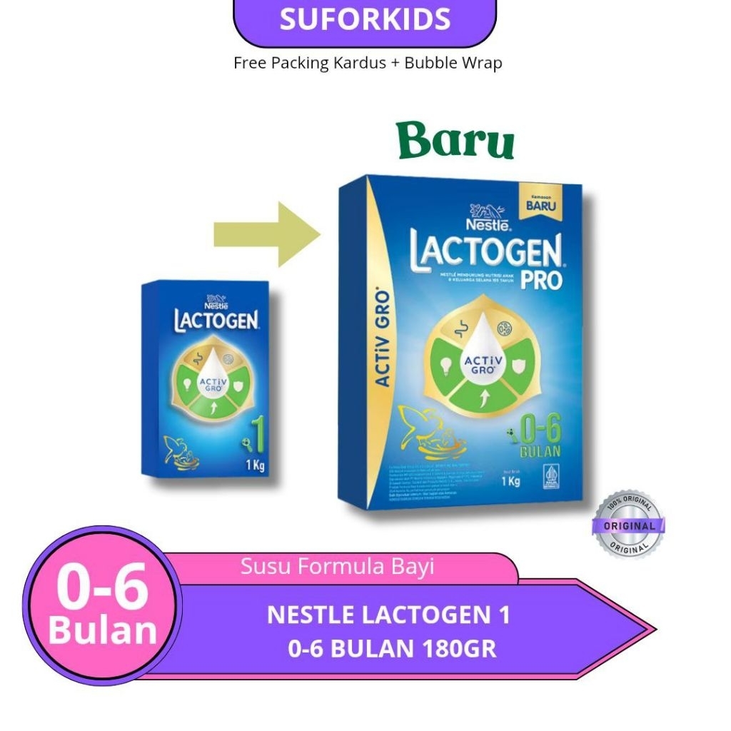 Jual Susu Formula 1 180gr Nestle Lactogen & Lactogrow dengan Probiotik ...