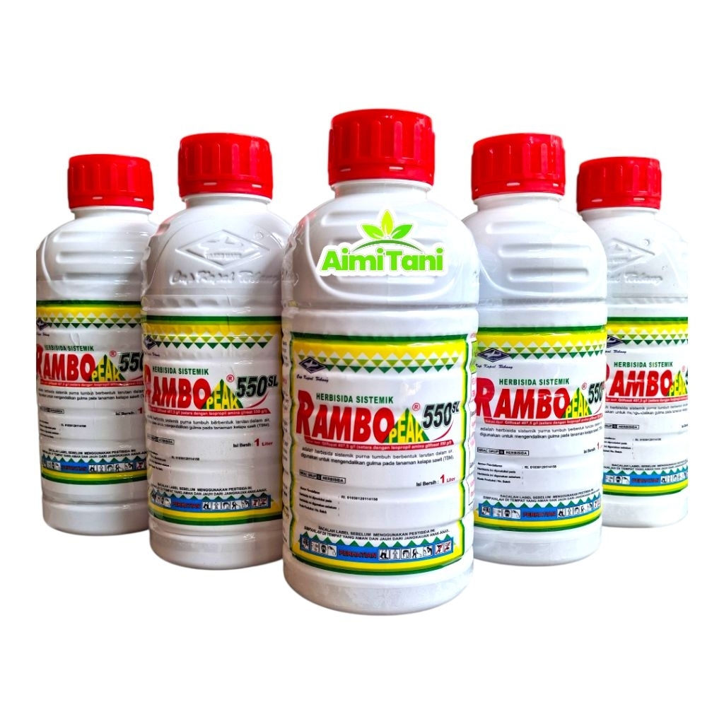 Jual Cap Kapal Terbang RAMBO PEAK 550 SL 1 Liter Glifosat Obat Rumput ...