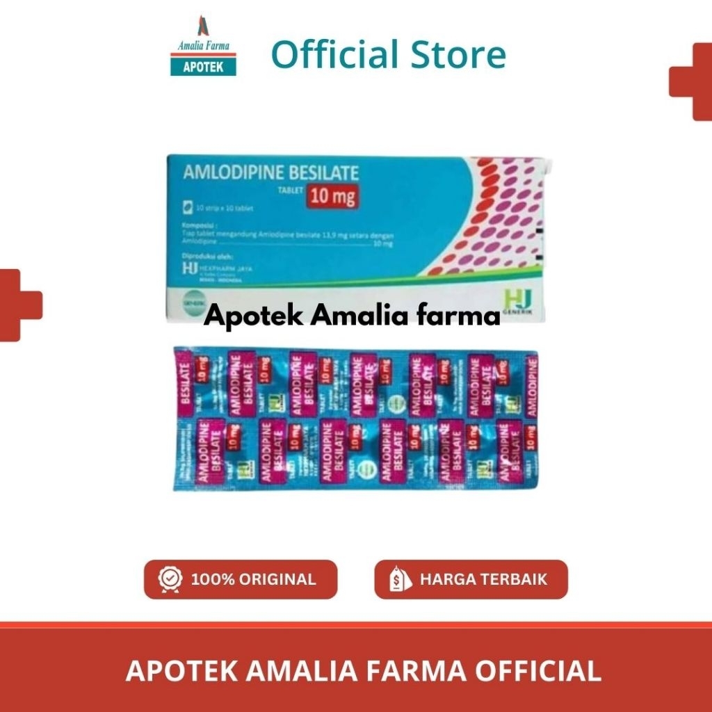 Jual Hexpharm jaya AMLODIPINE 10MG /STRIP ISI 10 TABLET (BY APOTEK ...
