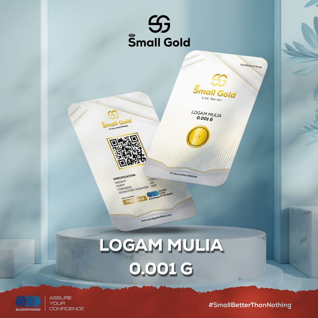 Jual SMALL GOLD 0.001 gram LITE SERIES Emas Mini Logam Mulia Baby Gold ...