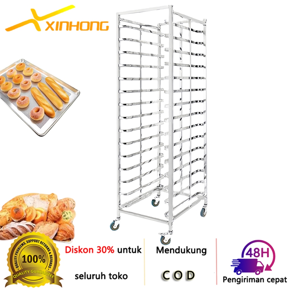 Jual Xinhong TROLY RAK LOYANG ROTI 15 Penutup debu Palet 60x40cm 12/6 ...