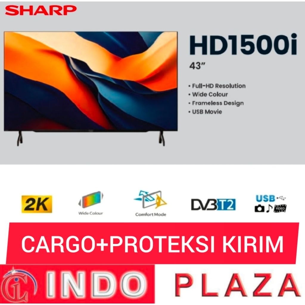 Jual TV SHARP 43 INCH DIGITAL 2T-C43HD1500i (CARGO+PROTEKSI) | Shopee ...