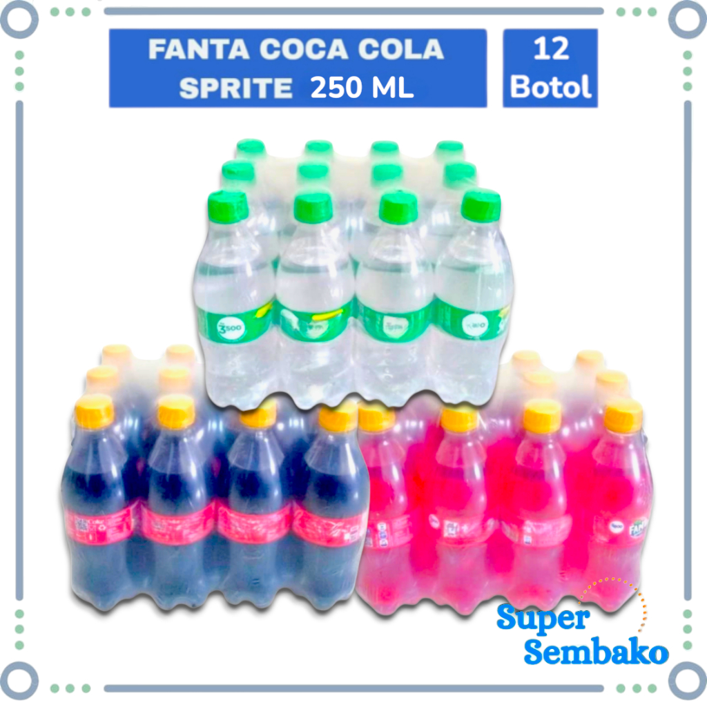 Jual MINUMAN SODA COCA COLA FANTA SPRITE MINI 250ml 1 DUS KARTON KRAT ...